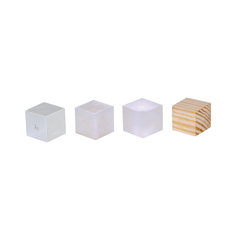 Density Cubes Set for Physics Labs | Nylon, Acrylic, Aluminium