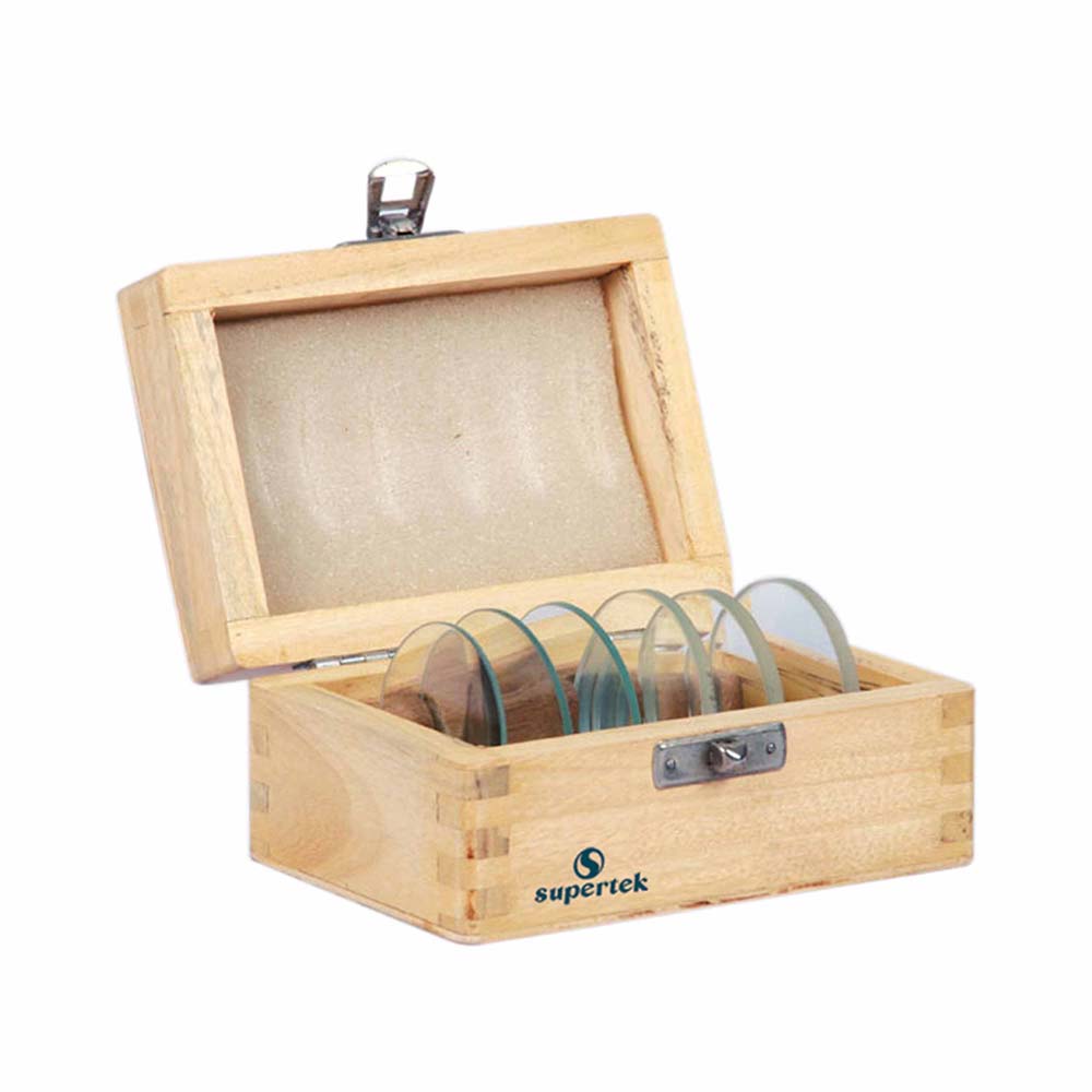 Set of Six Lenses – Glass, Double Convex, Concave, and More